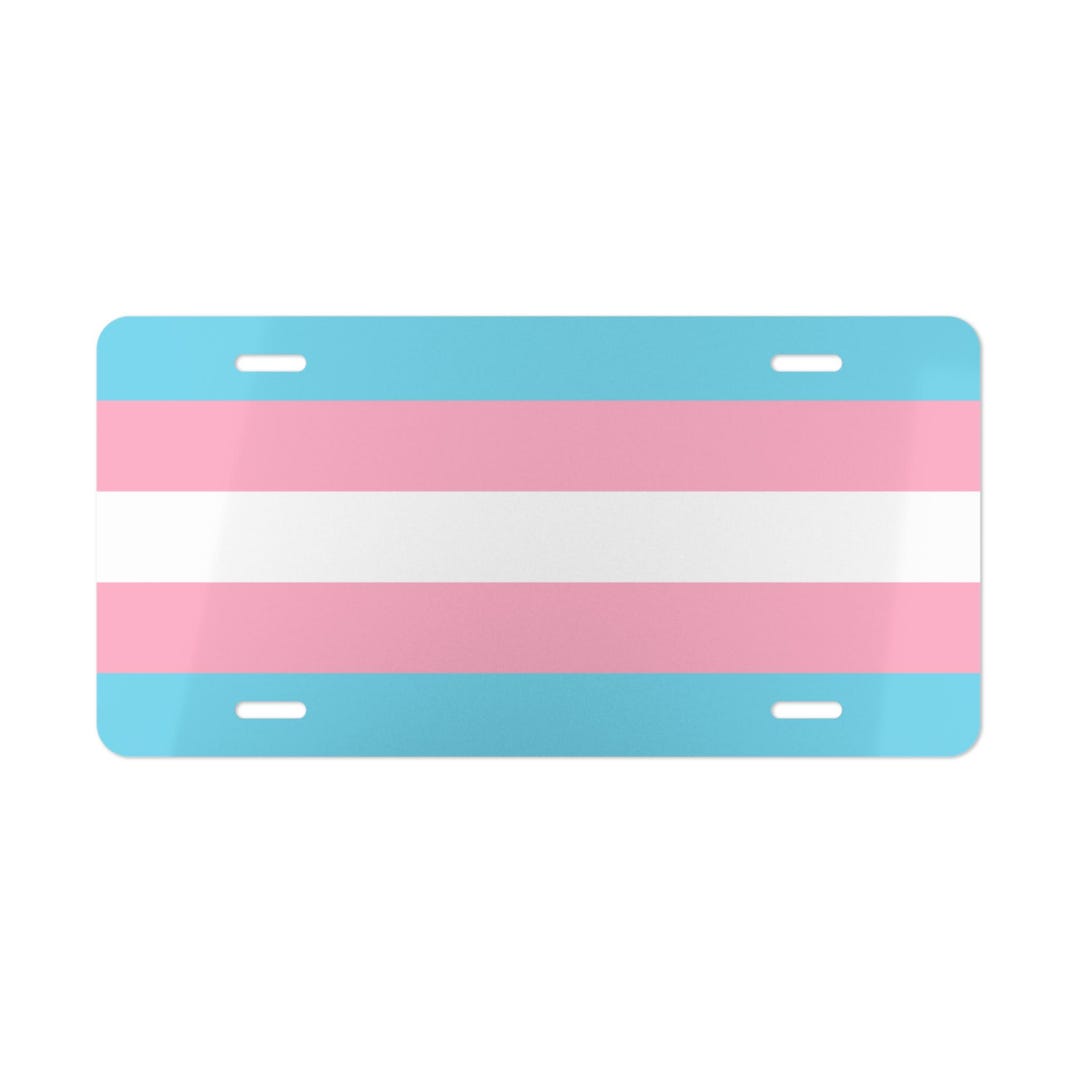 License Plate Transgender Pride Flag License Plate LGBTQ Car Vanity ...