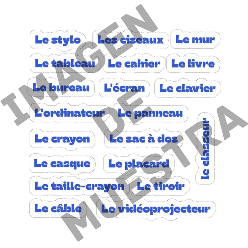 French Stickers Classroom Vocabulary 4-sheet Pack Learn Genders by ...