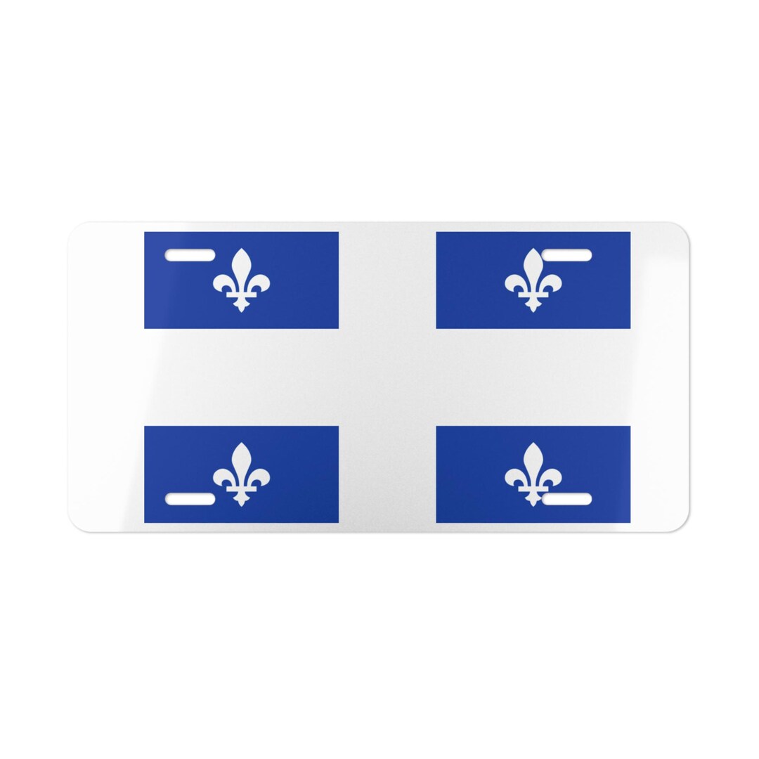 Vanity Plate Quebec Flag License Car Decoration Patriotic Gift Front ...