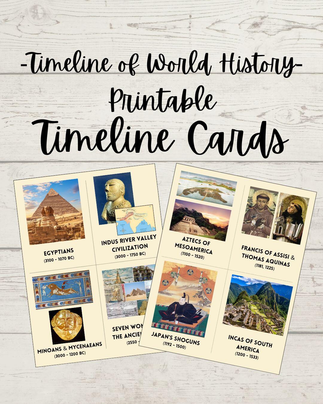 History of the World Timeline Cards - Etsy