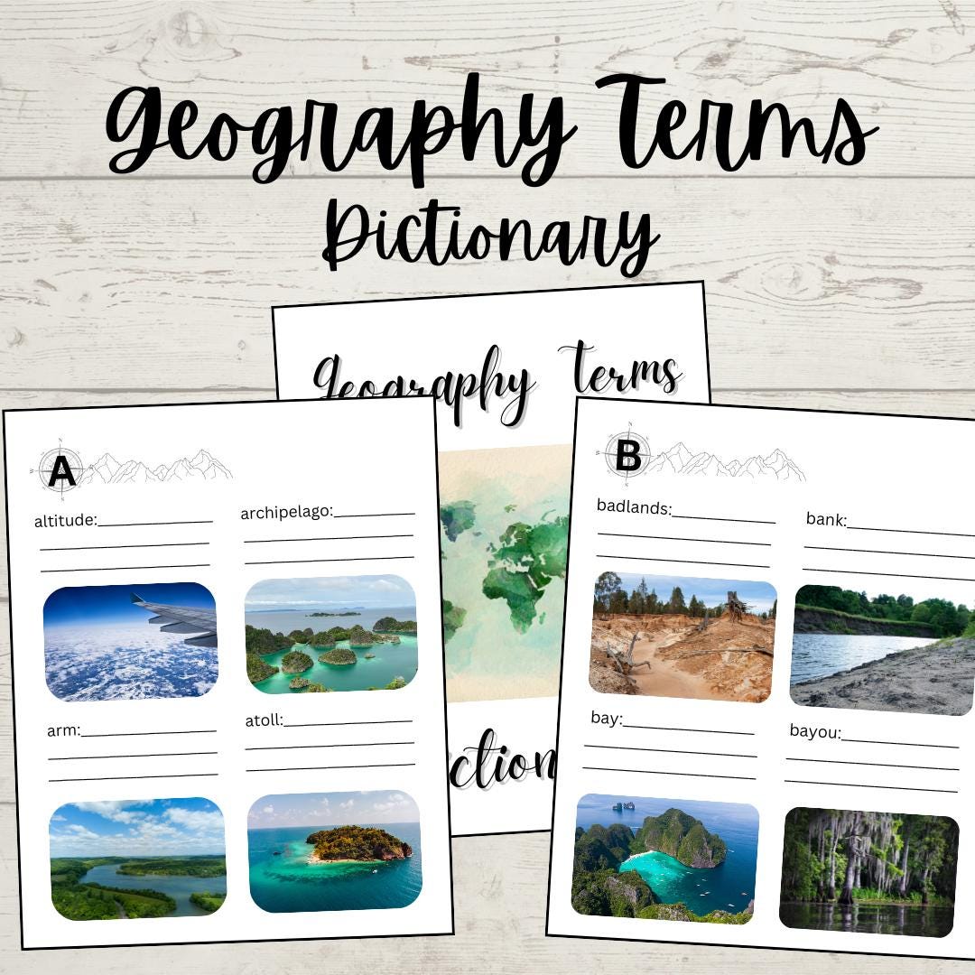 Geography Terms Dictionary - Etsy