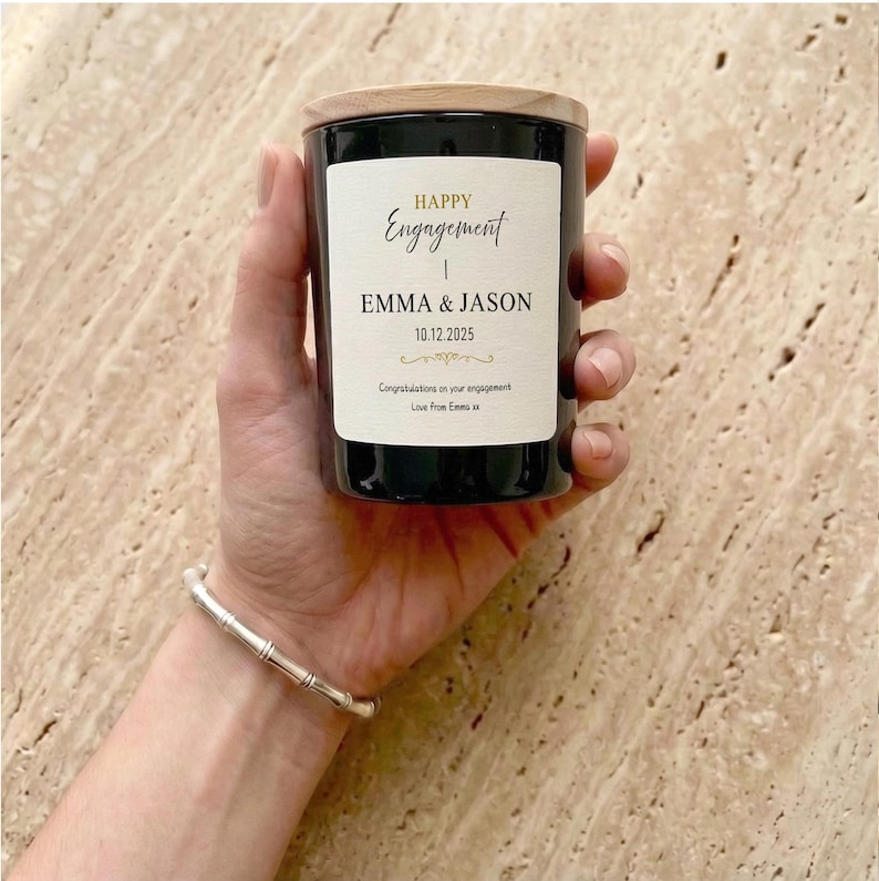 Personalised Engagement Candle Gift Set for Couple,besties Engagement ...