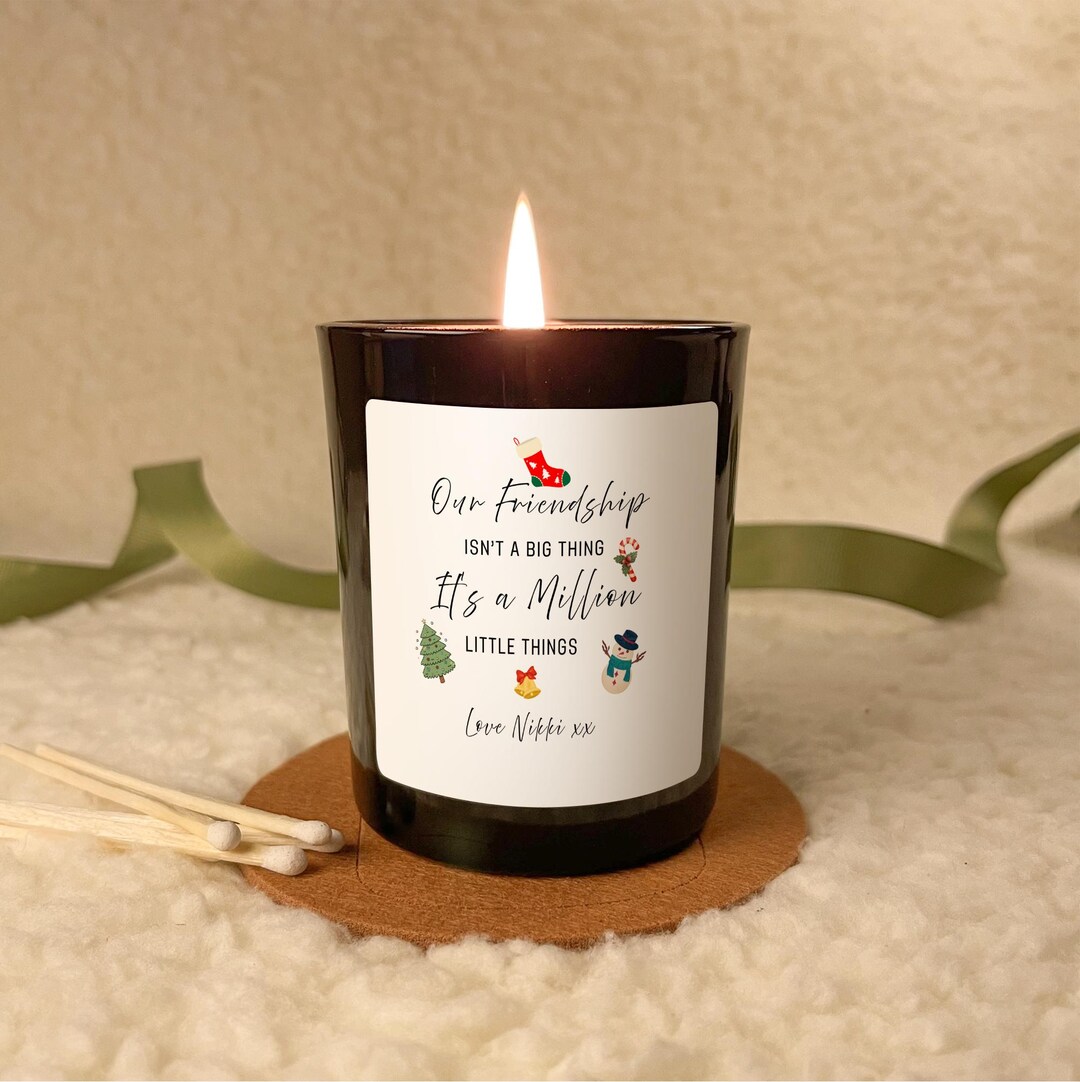 Personalised Friendship Christmas Candle Gift Set, Bestie Friend ...