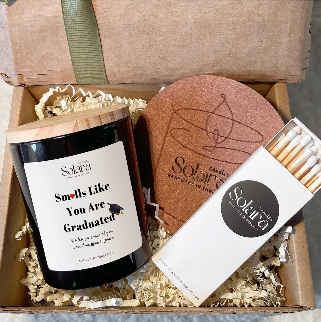 Personalised Graduation Scented Candle: University Leavers Gift, Soy ...