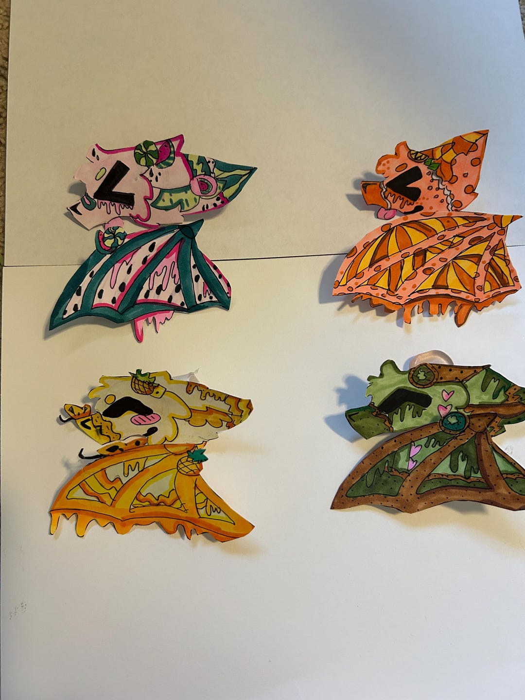 Mini Paper Dragon Puppets Fruit Pack - Etsy