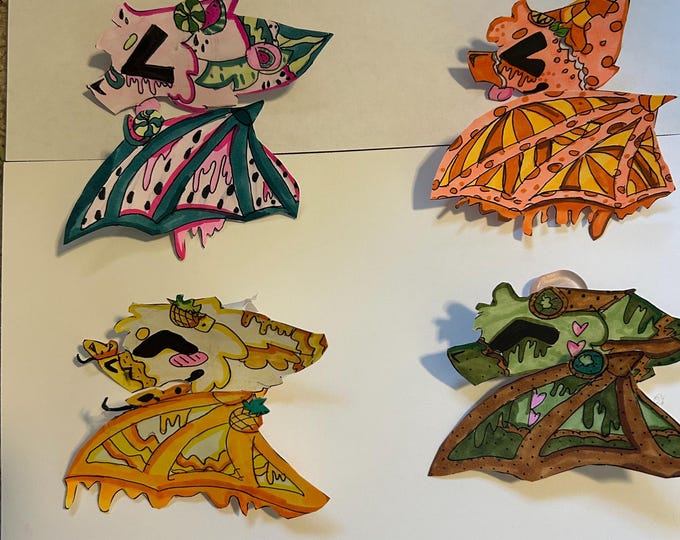 Mini Paper Dragon Puppets ( Fruit Pack!) - Etsy