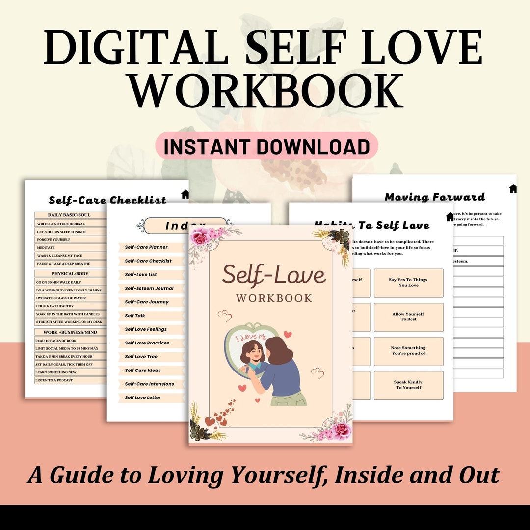 Digital Self-care Workbook Template, Self-help Planner, Printable ...