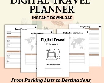 Travel Planner for Goodnotes, Packing List Journal, Road Trip Organizer ...
