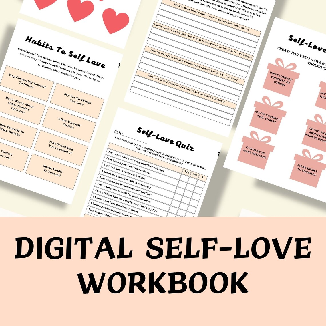 Digital Self-care Workbook Template, Self-help Planner, Printable ...