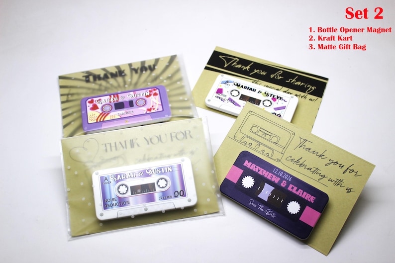 Personalized Cassette Tape Theme Wedding Favors, Custom Wedding Souvenir, Bottle Opener Magnet ...