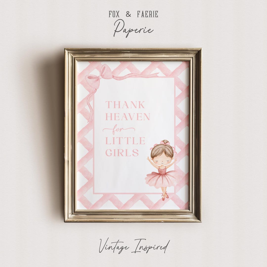 Ballerina Nursery Thank Heaven for Little Girls Nursery Wall Art ...