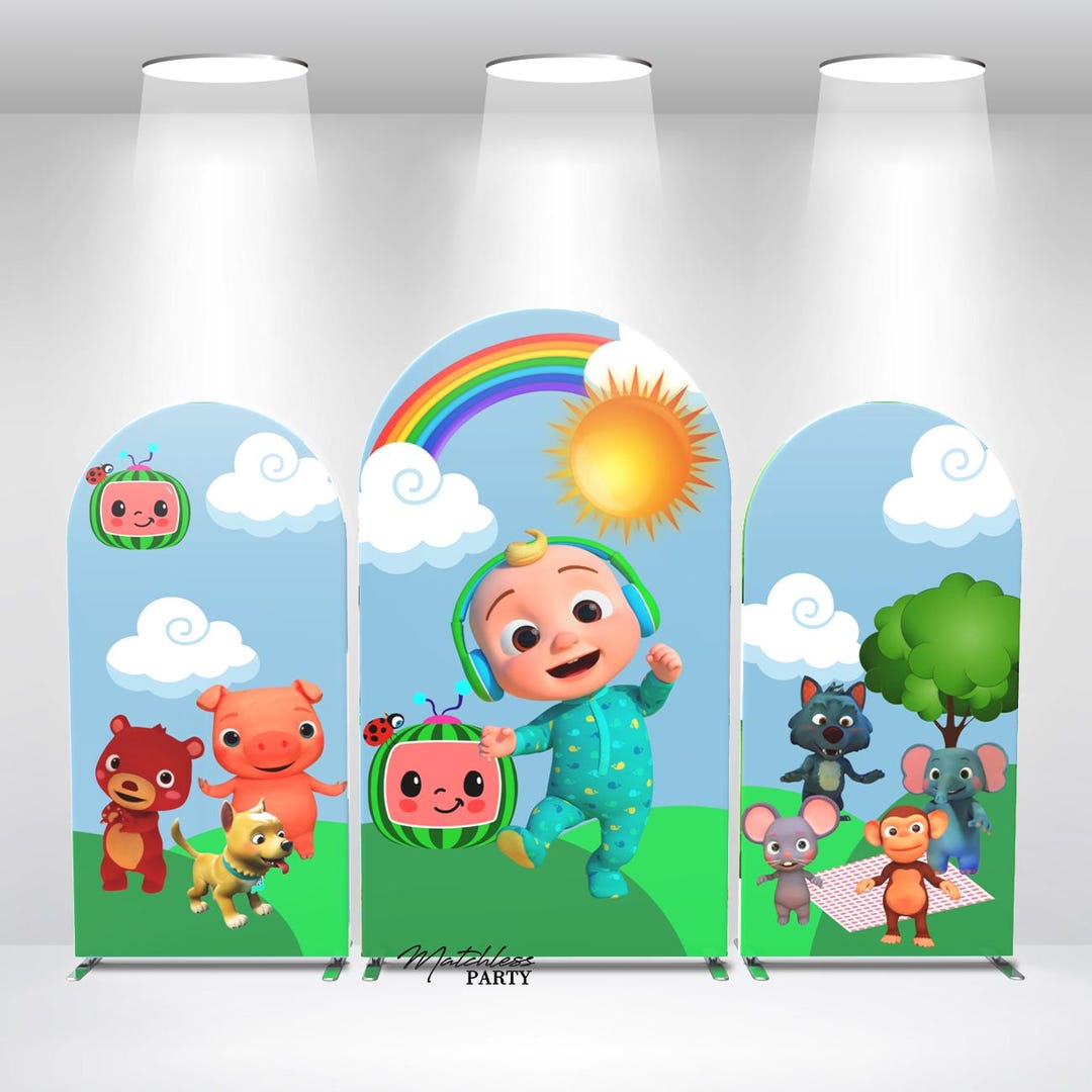 Cocomelon Birthday Baby Shower Party Decoration Background Arch ...