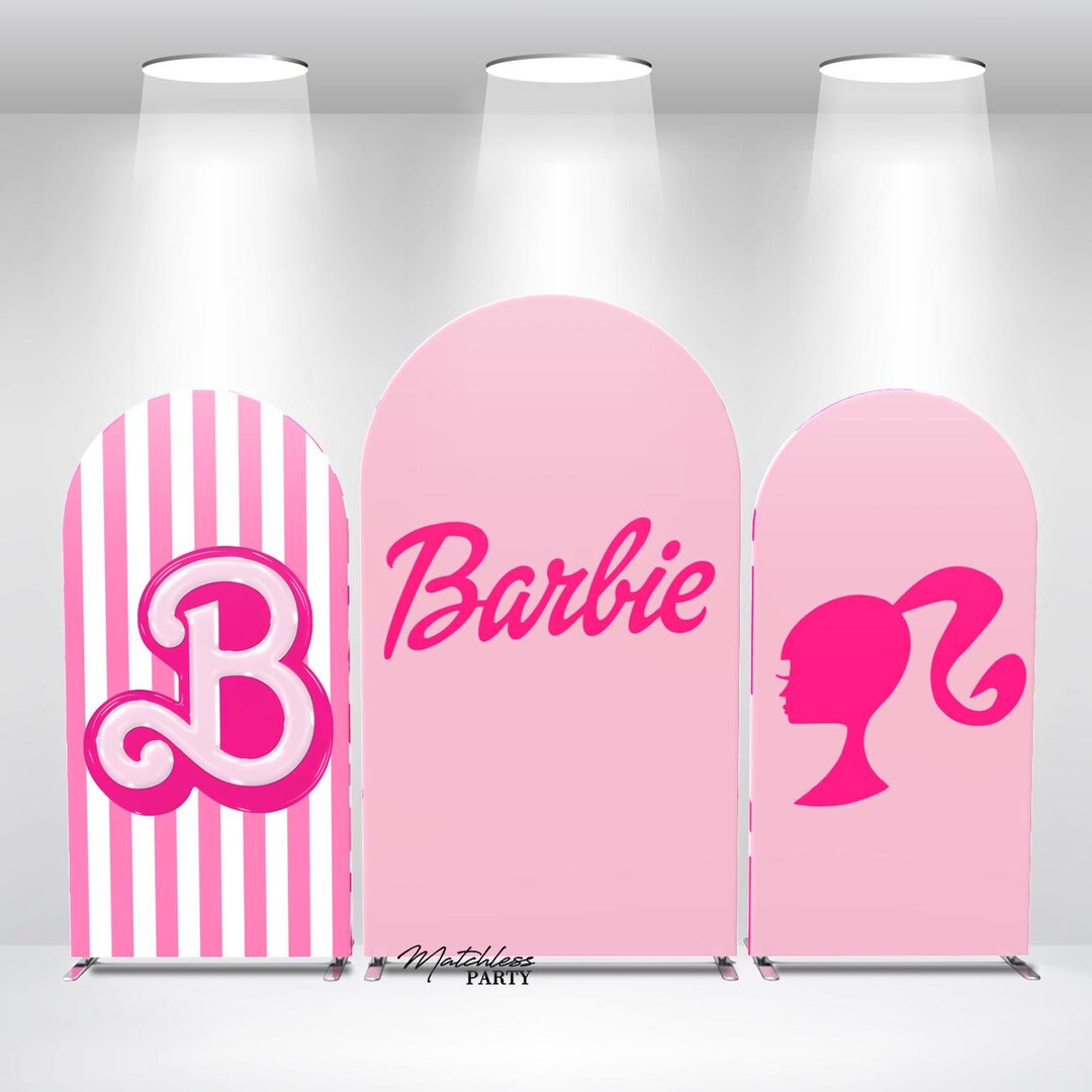 Pink Barbie Birthday Party Arch Backdrop Wall Cloth Cover - Etsy