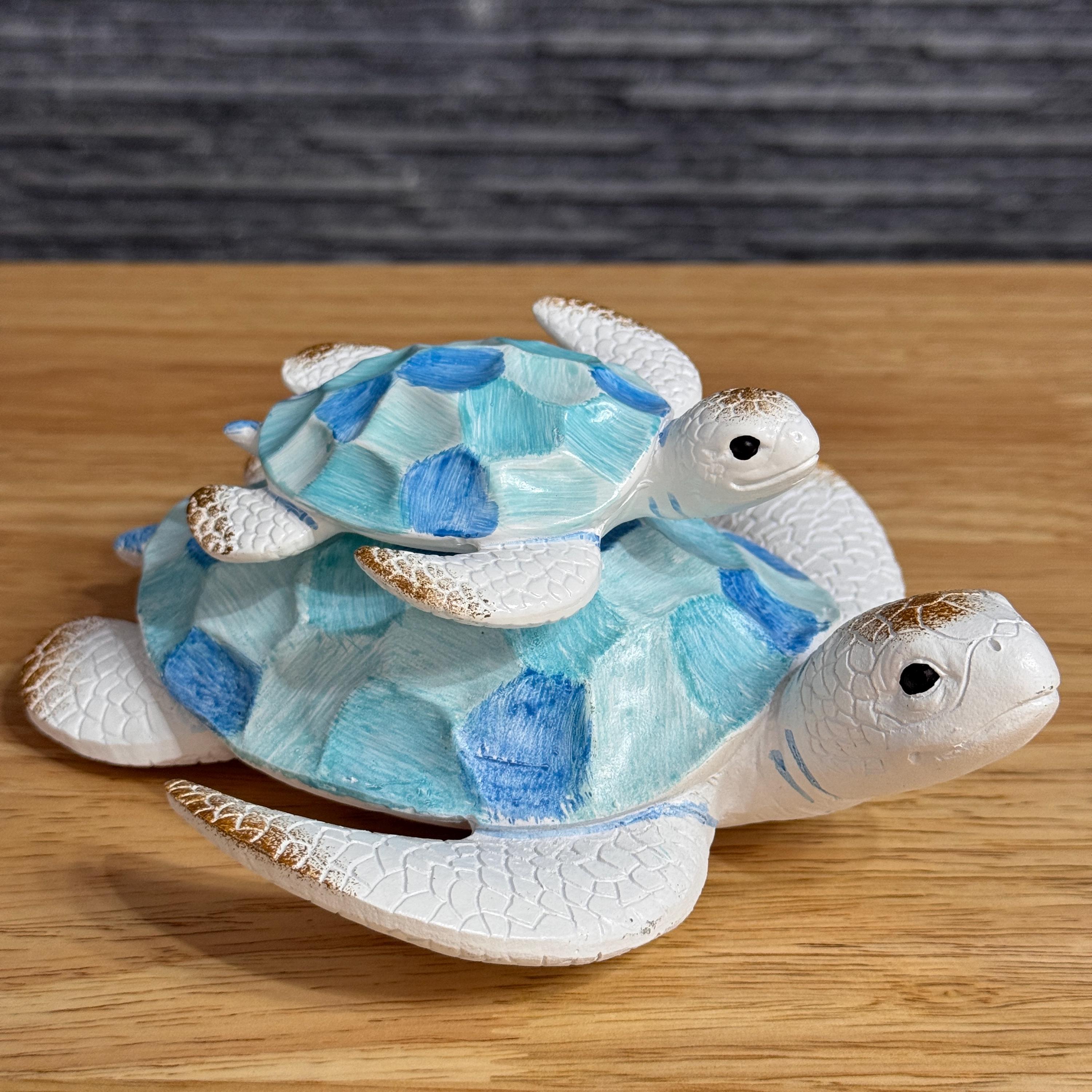 1 PCS Ceramic Sea Turtle Figurine, Blue Ocean Decor, Portugal Handmade ...