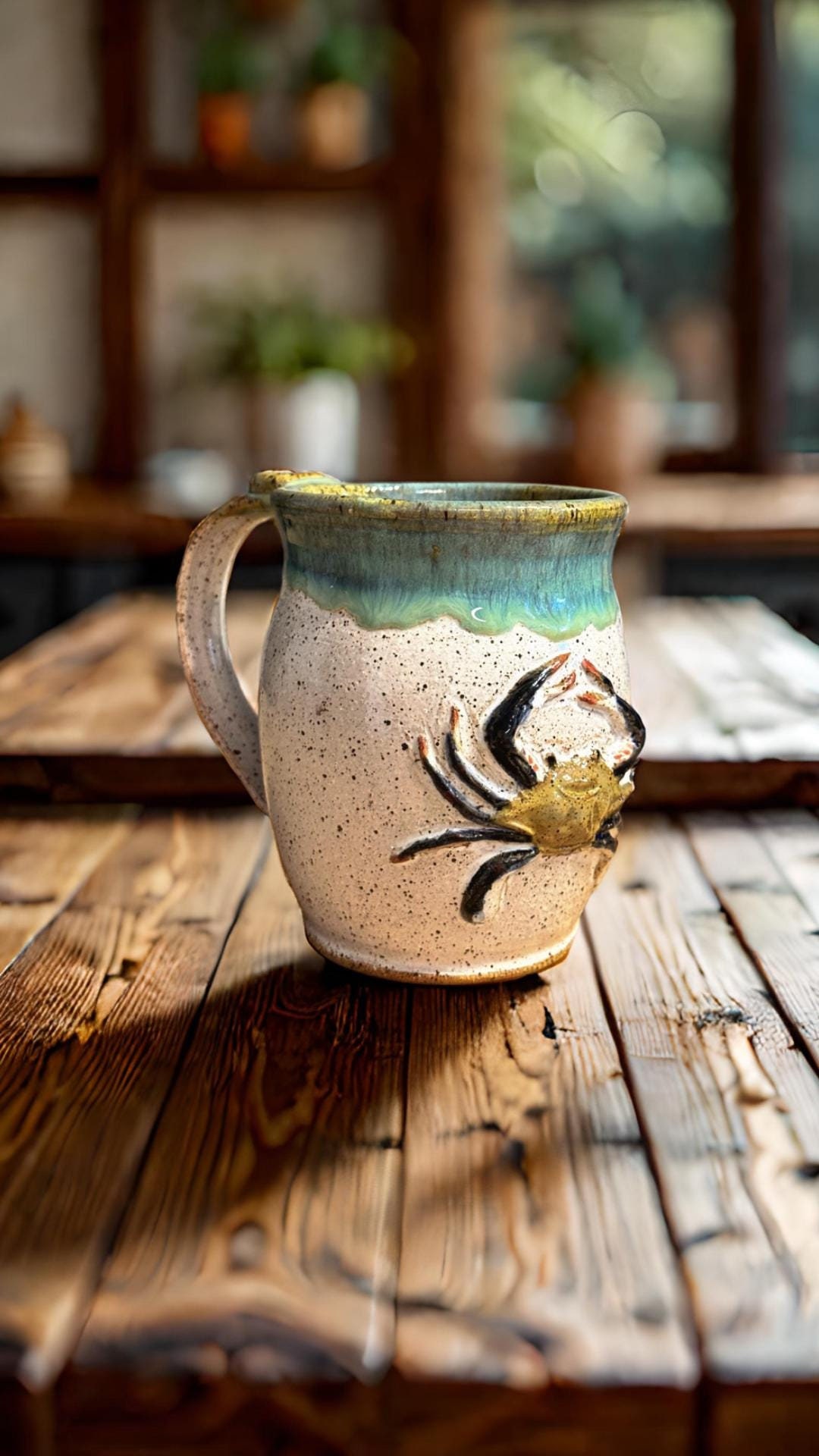 Handmade Ceramic Mug by Captain Martha Coastal Crab Design Pottery ...