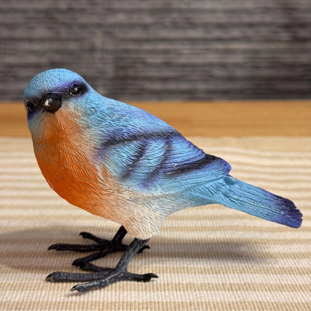 Handmade Bluebird Figurine, Ceramic Bird Realistic Wildlife Decor ...