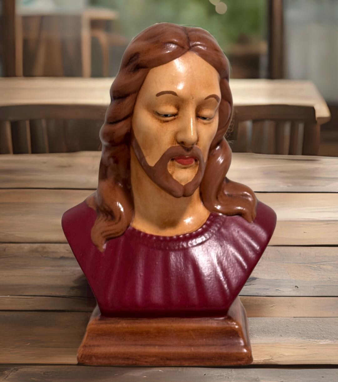 Vintage Religious Tabletop Ceramic Jesus Statue God Lord Figurine ...