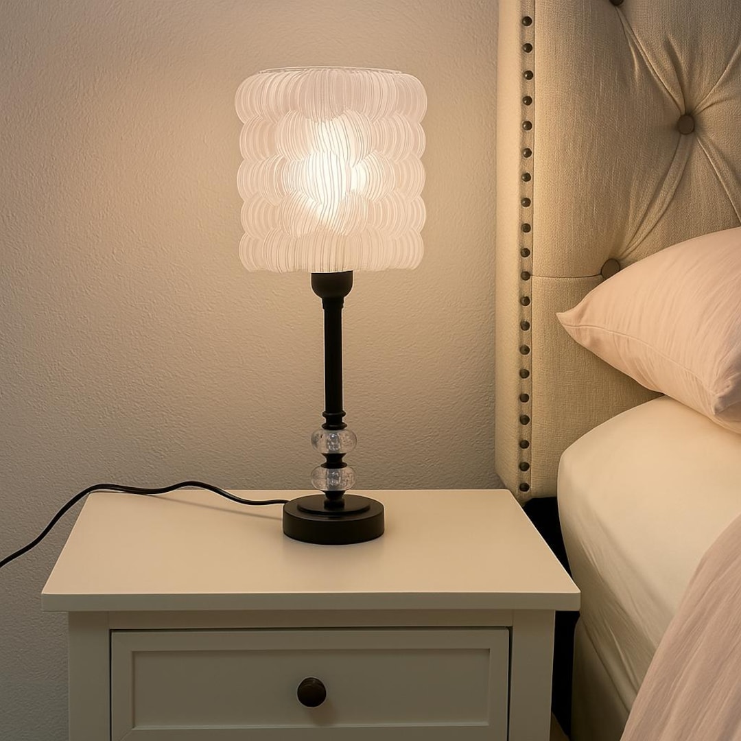 Modern Bedside Lamp, 3D Printed PLA Cornstarch Lamp, Handmade Eco ...