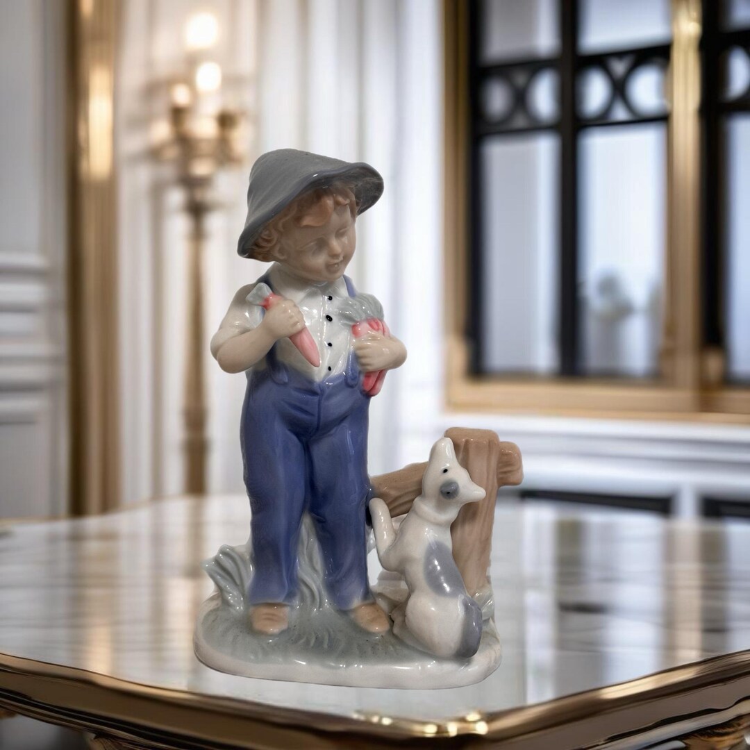 Lego Dutch Boy and His Dog Porcelain Figurine, Vintage Japan ...