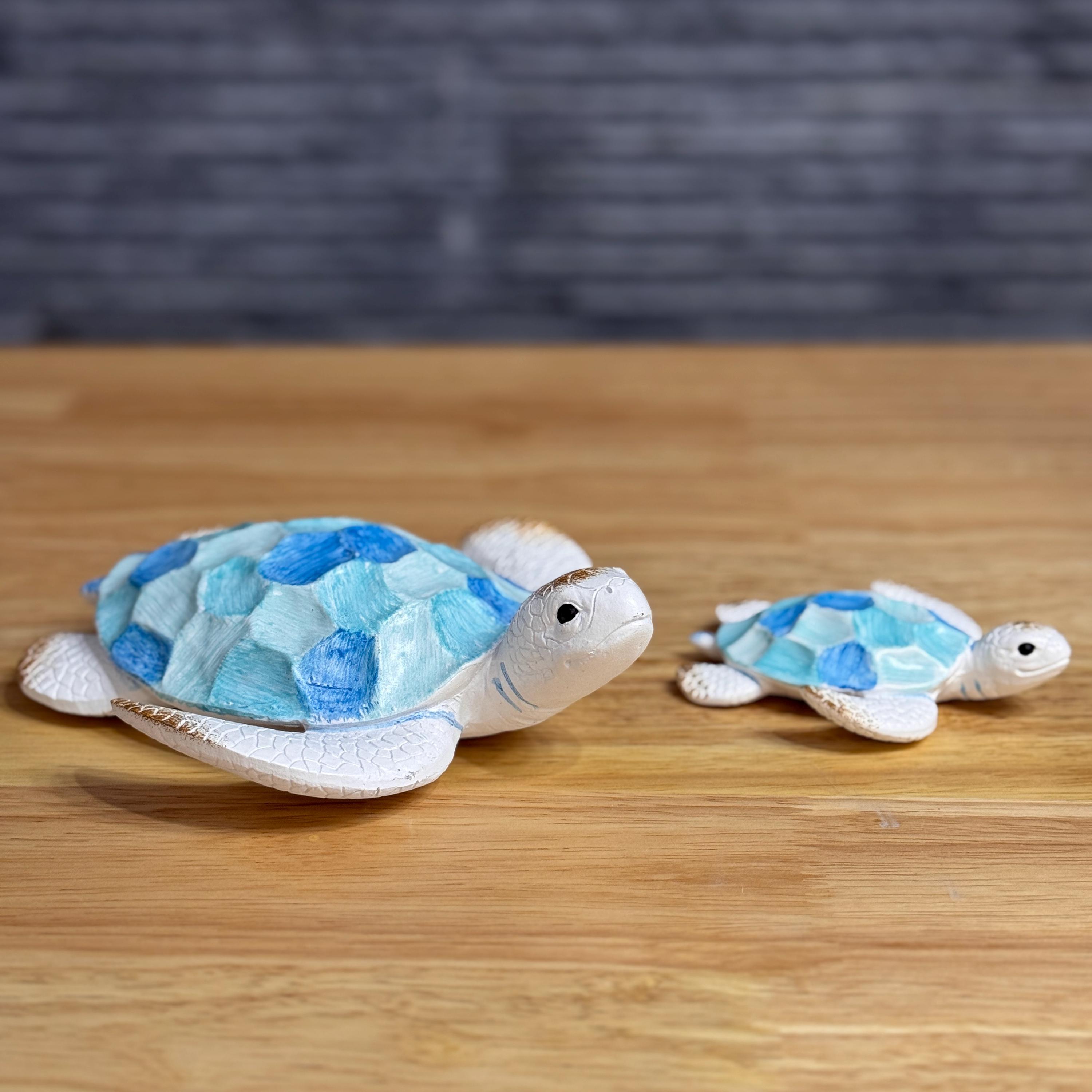 1 PCS Ceramic Sea Turtle Figurine, Blue Ocean Decor, Portugal Handmade ...