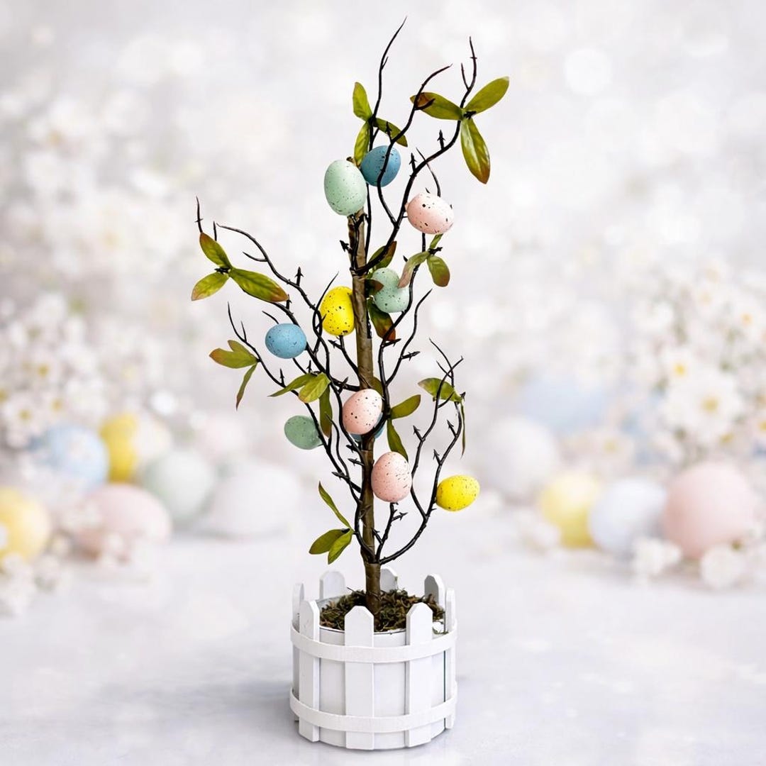 Easter Egg Tree Decor Spring Table Decoration Easter Eggs Tree ...