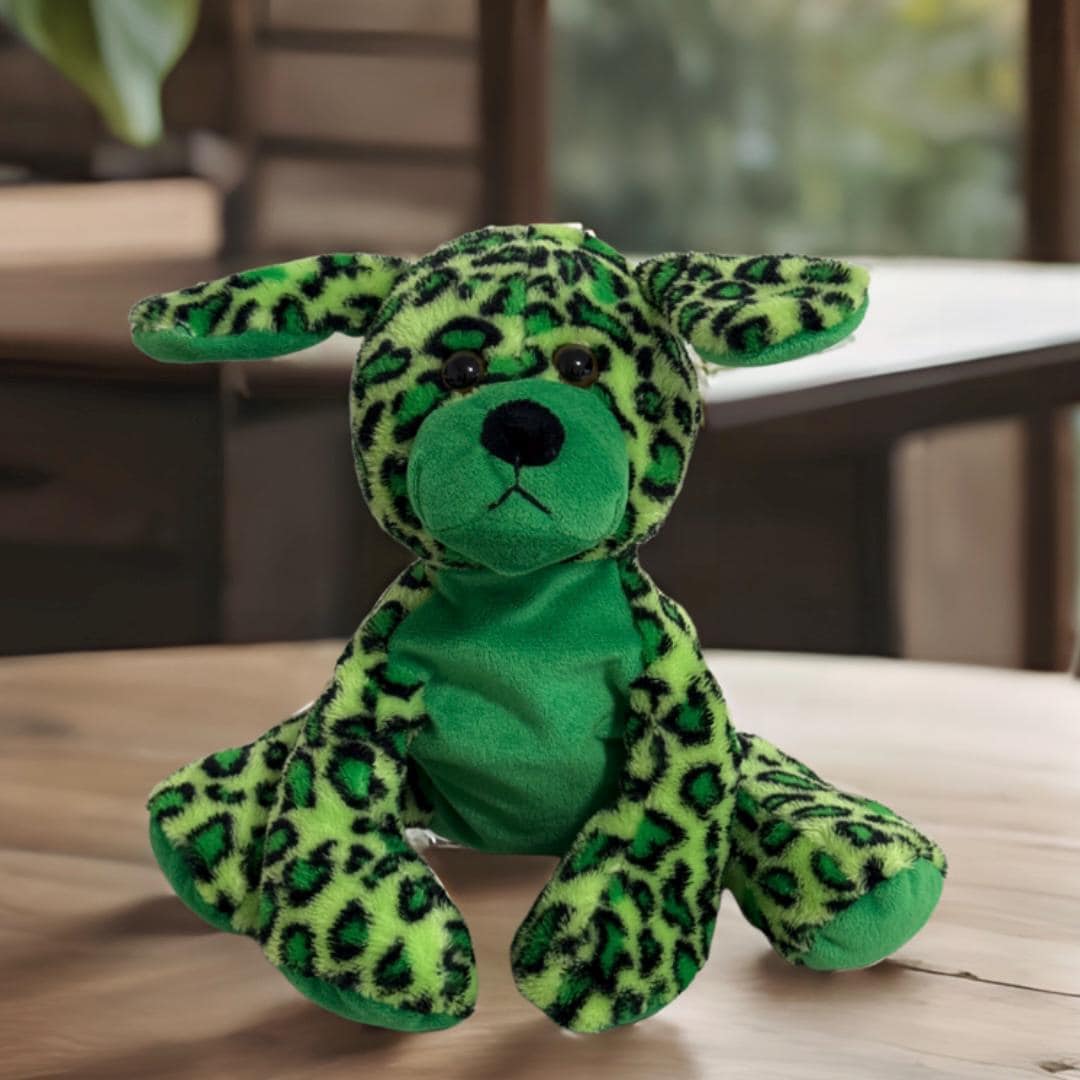 Vintage Green Plush Dog Stuffed Animal, Soft Toy for Kids, 9 Inches ...