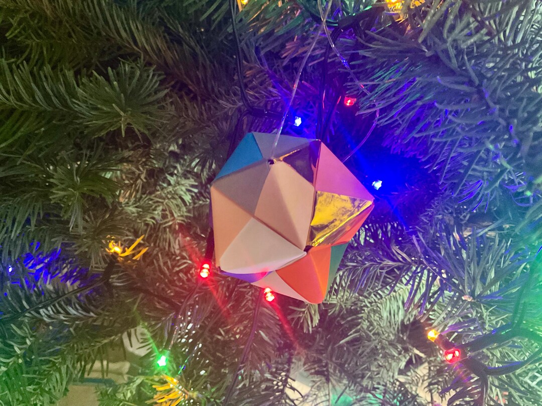 Sonobe 12 Unit Colorful Modular Origami Christmas Tree Ornament - Etsy