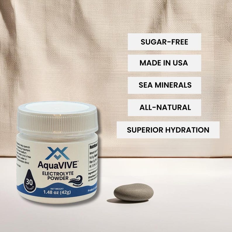 Aquavive Electrolyte Powder: Natural Hydration Drink Mix, 30 Servings ...