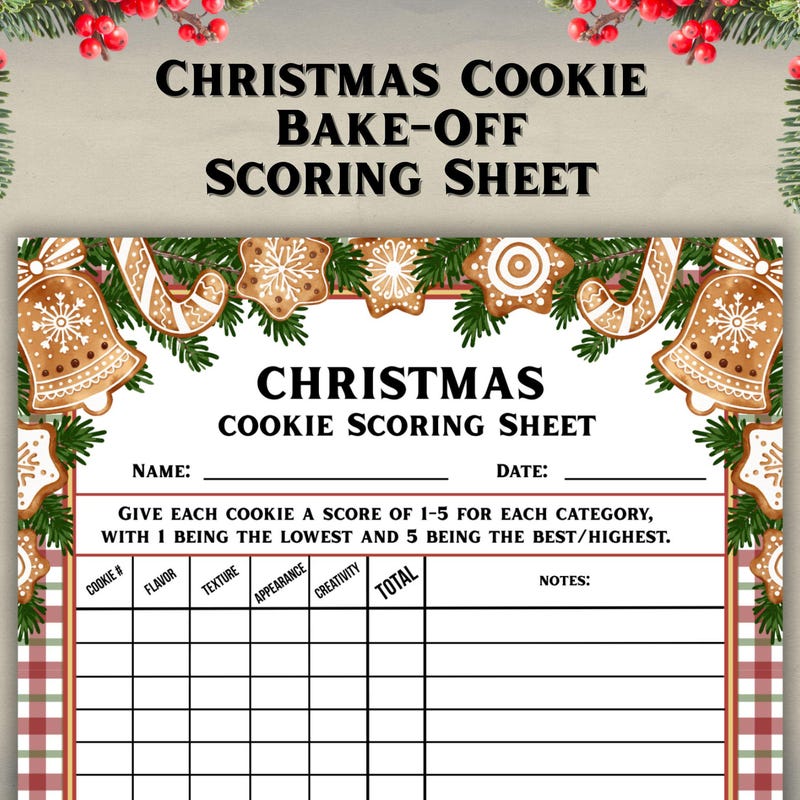 Baking Contest Score Sheet - Etsy