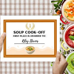 Soup Cook off Ballots, Souper Bowl Voting Cards, Soup Score Cards, Soup ...