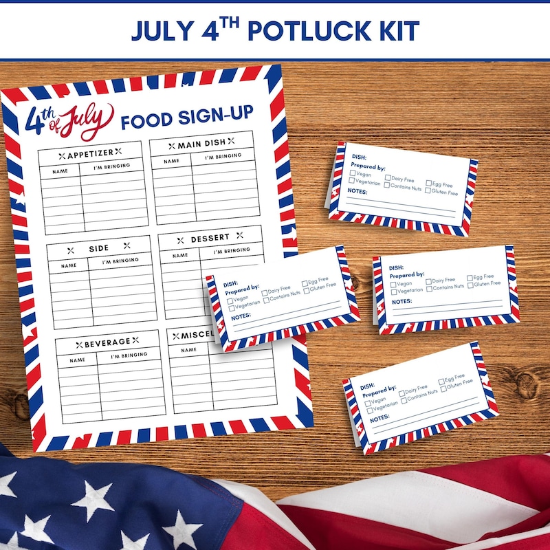 4th of July Sign up Sheet - Etsy