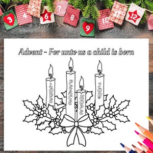 Printable Advent Wreath Coloring Page - Etsy