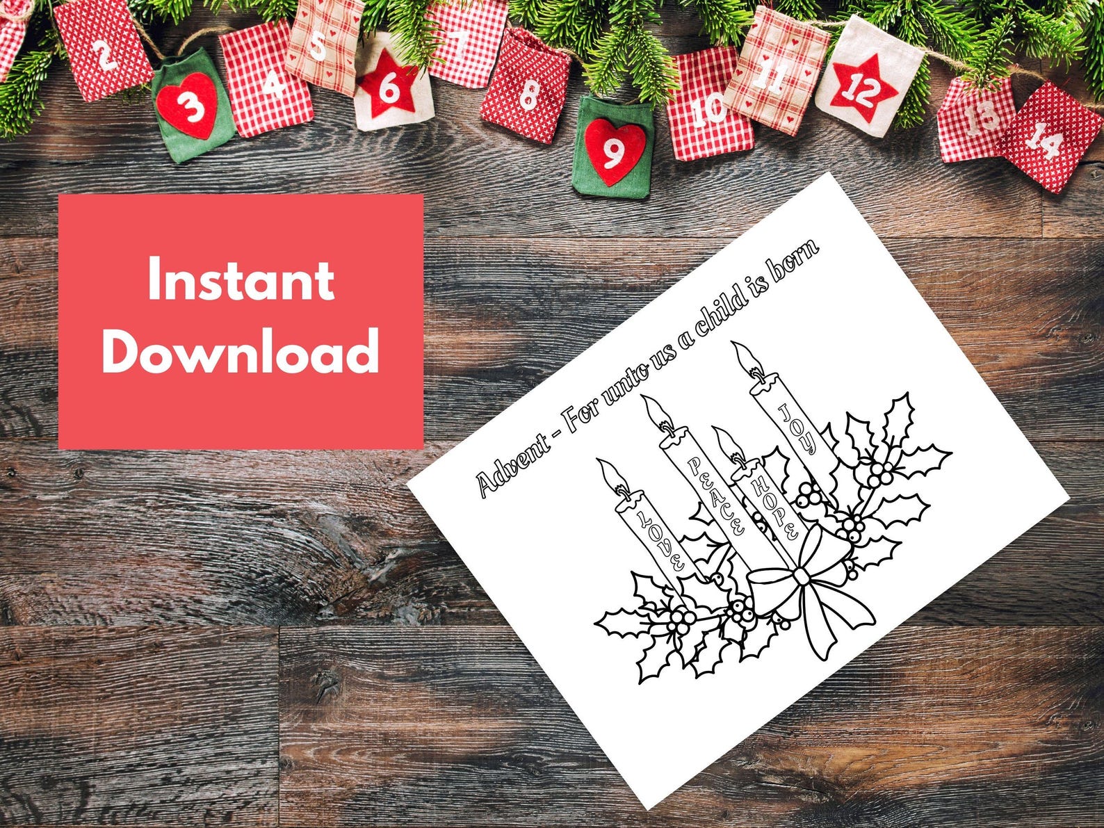 Printable Advent Wreath Coloring Page - Etsy