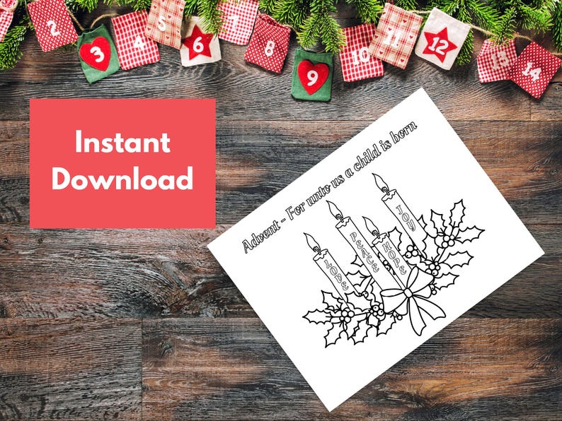 Printable Advent Wreath Coloring Page - Etsy