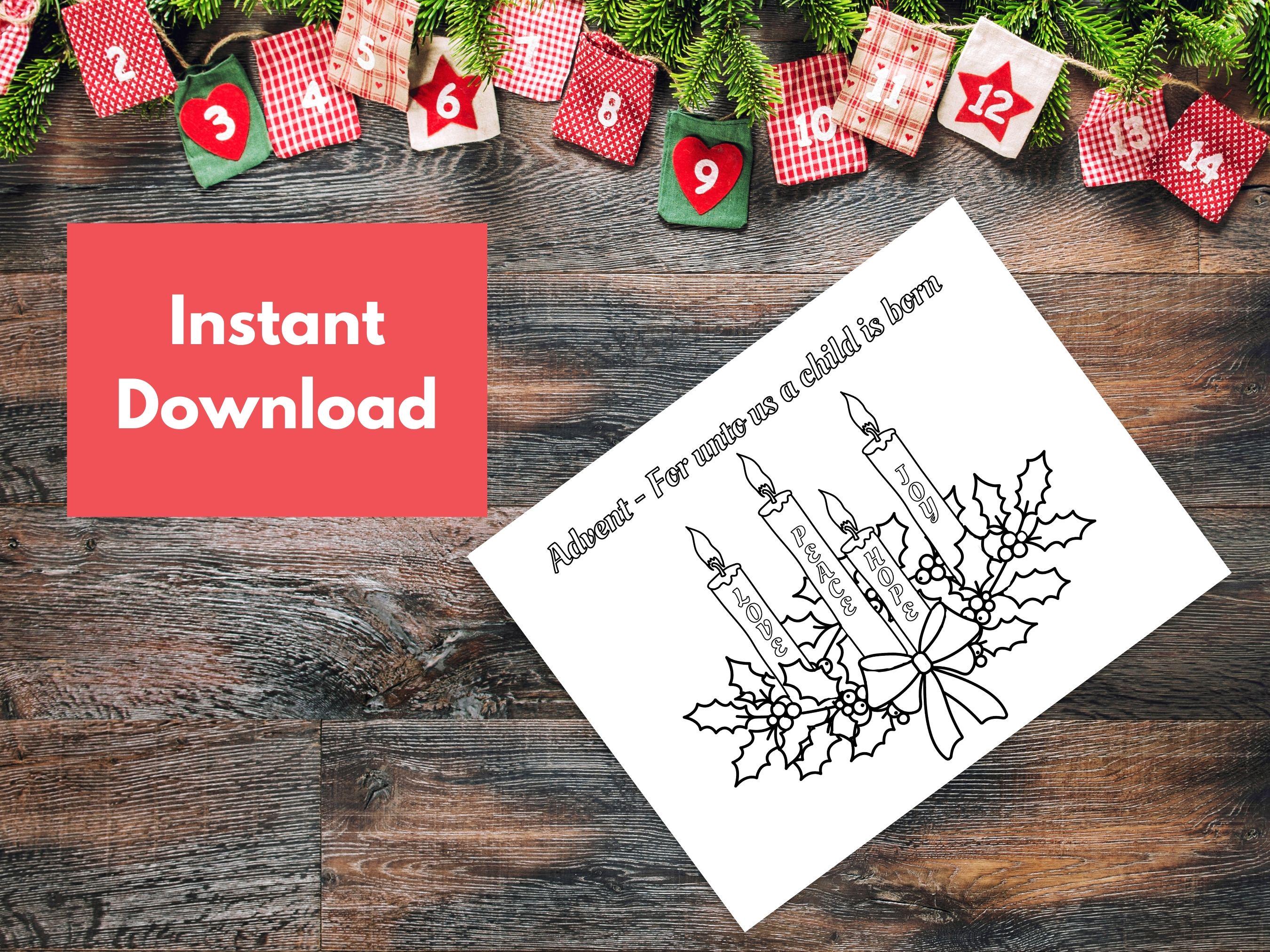 Printable Advent Wreath Coloring Page - Etsy