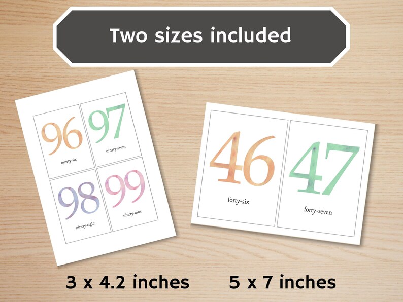 Number Flash Cards 1-100, Printable Flashcards for Kids - Etsy
