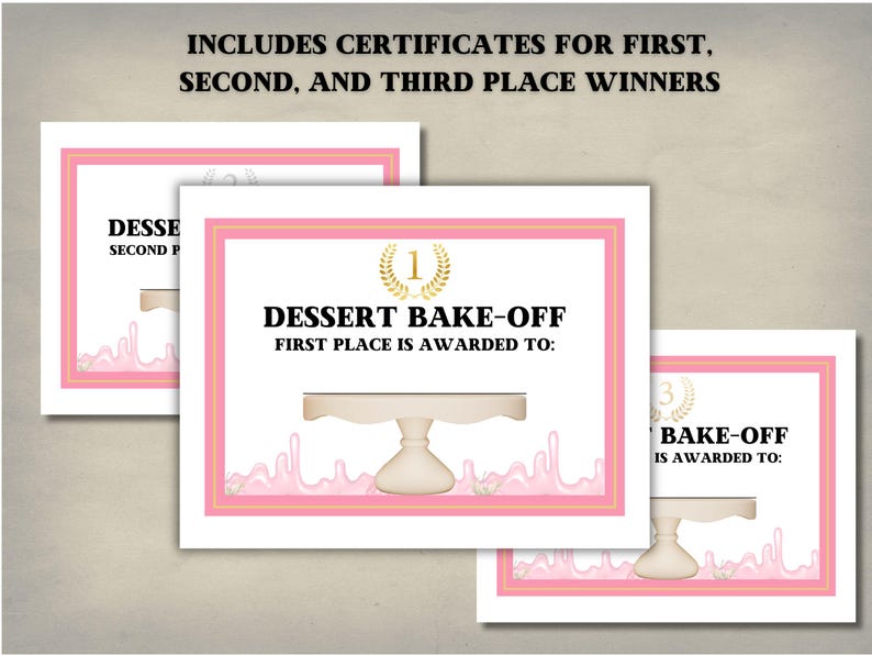 Dessert Bake-off Contest Kit, Baking Competition Voting Cards - Etsy