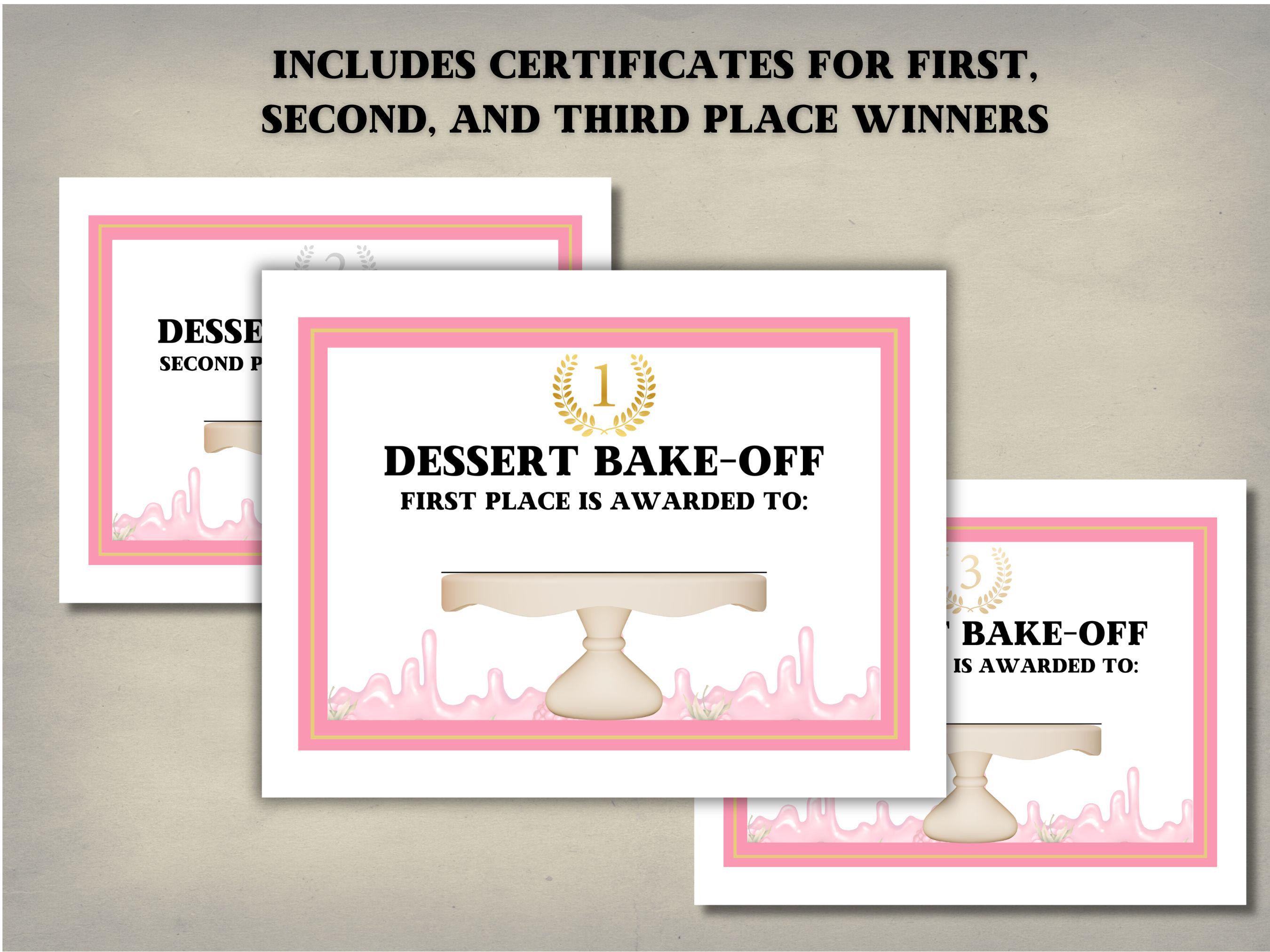 Dessert Bake-off Contest Kit, Baking Competition Voting Cards - Etsy