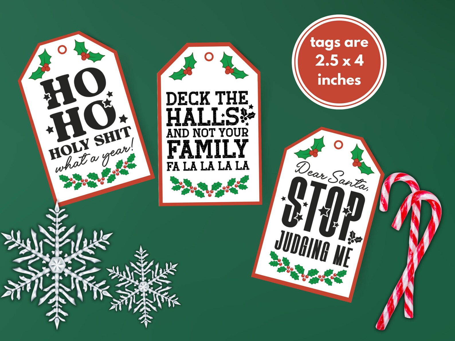 Funny Christmas Holiday Gift Tags, Dry Humor Gift Tags - Etsy
