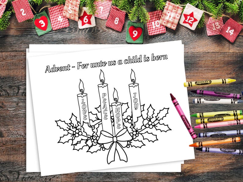 Printable Advent Wreath Coloring Page - Etsy