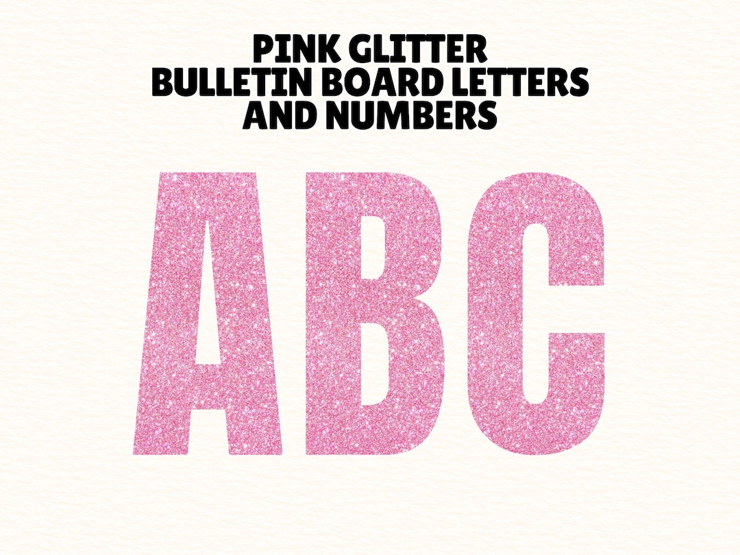 Pink Glitter Bulletin Board Letters - Etsy