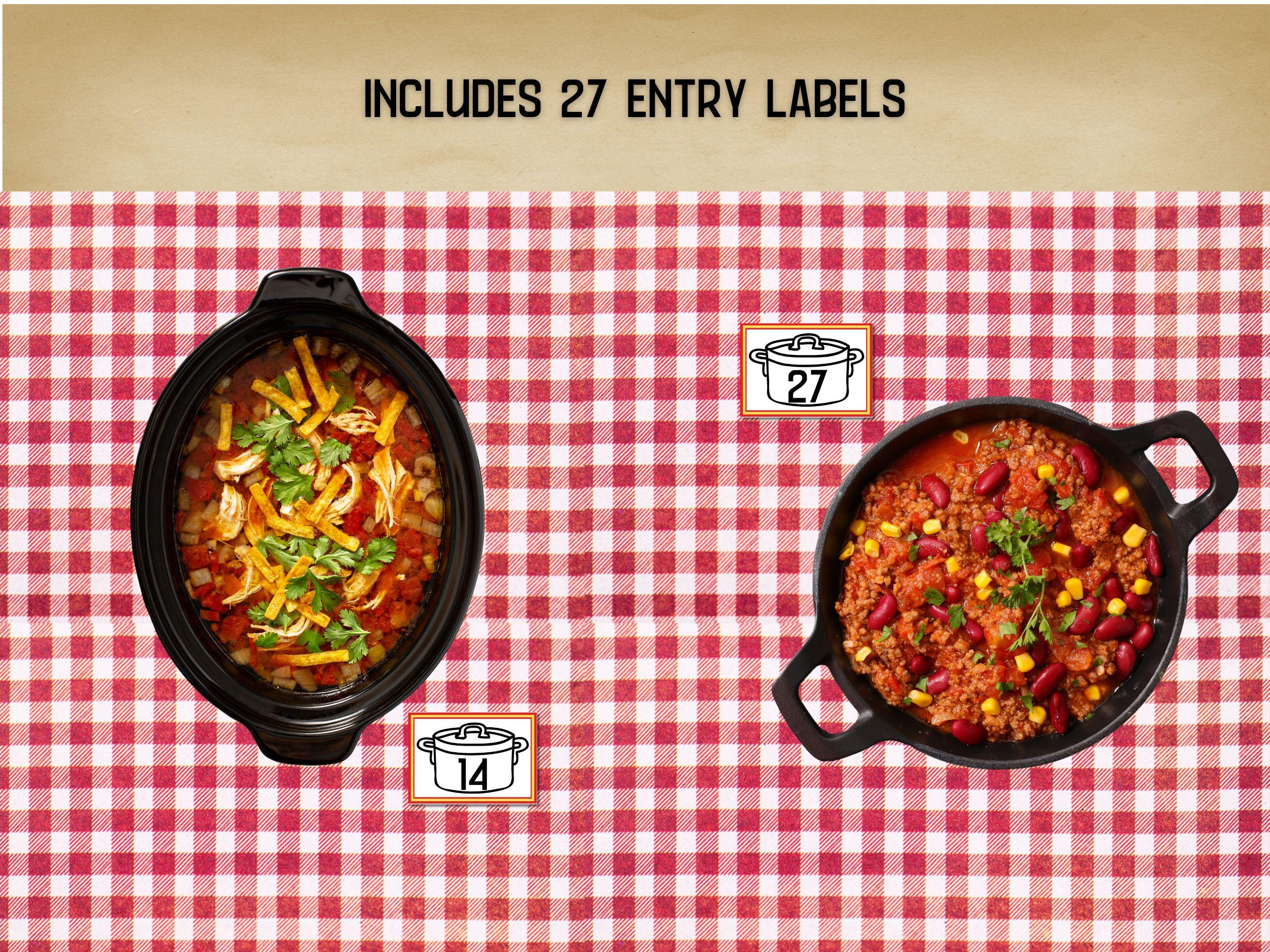 Chili Cook off Ballots, Chili Voting Cards, Chili Score Cards, Chili ...