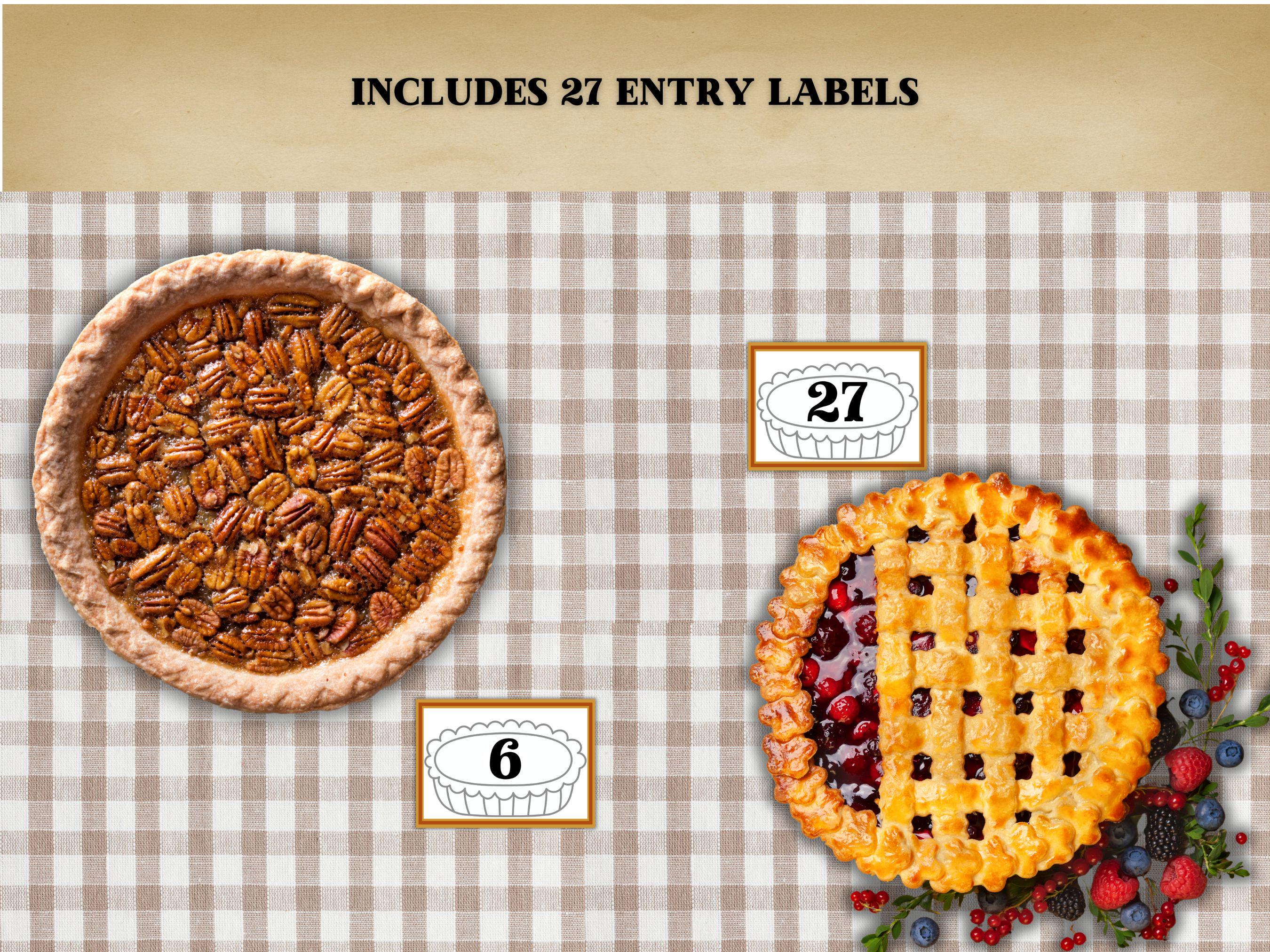 Pie Bake-off Contest Kit, Pie Baking Competition Scorecard Ballots - Etsy