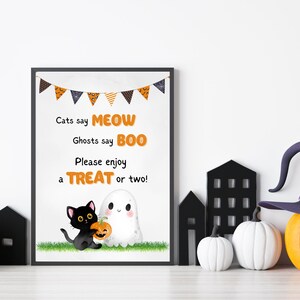 Halloween Trick or Treat Printable Sign, Halloween Porch Sign, Please ...