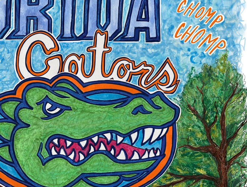 University of Florida Gators, Watercolor Painting Print - Etsy