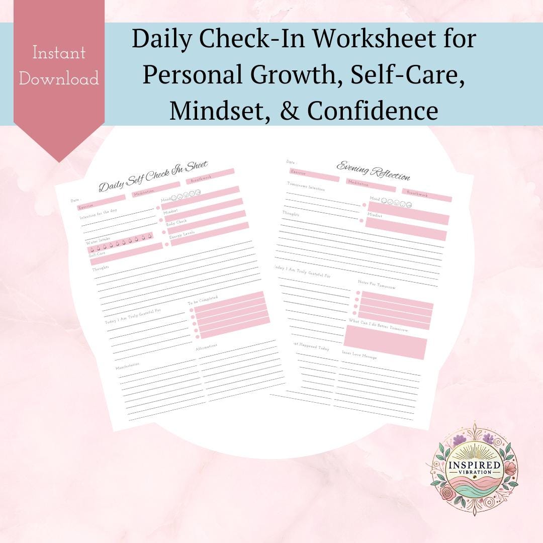 Empowered Daily Self Check-in: Your Self-love Journal, Self-love and ...