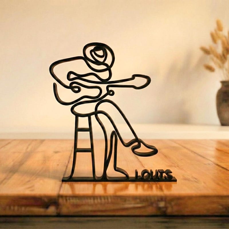 Guitarist Metal Line - Etsy UK