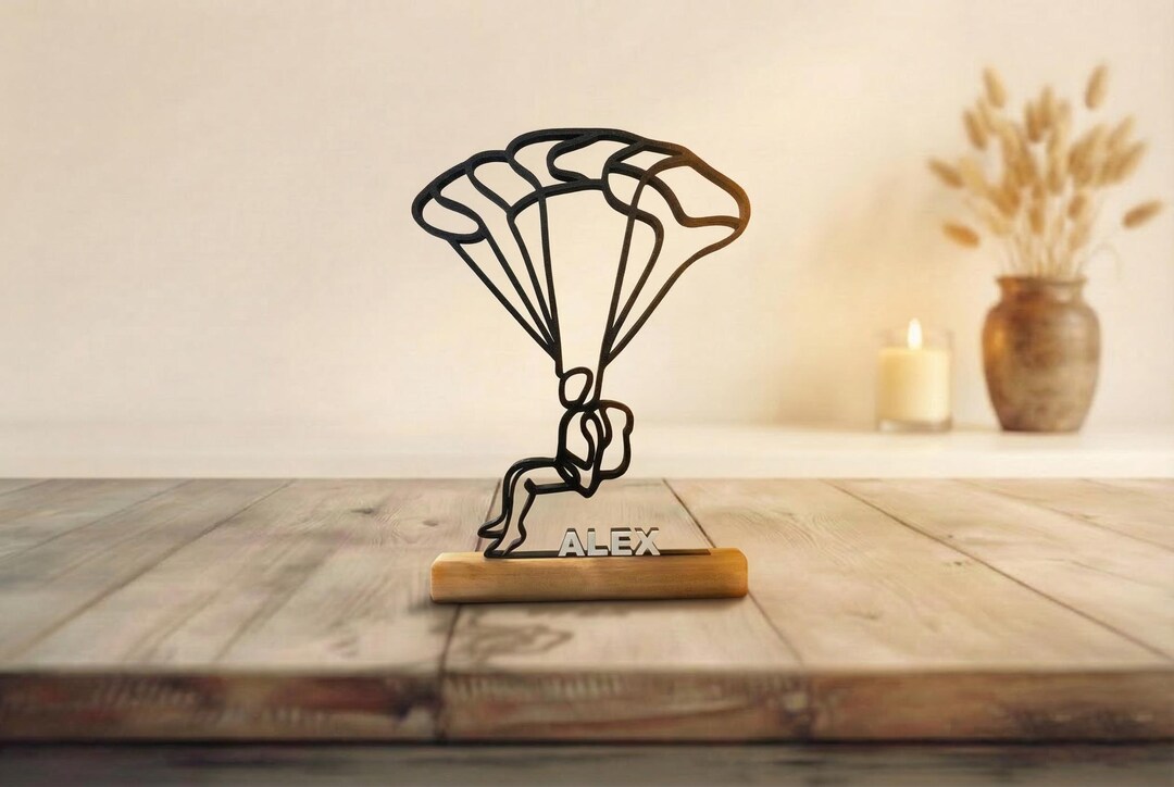 Custom 3D Parachutist Sculpture | Freefall Figurine | Extreme Sports ...
