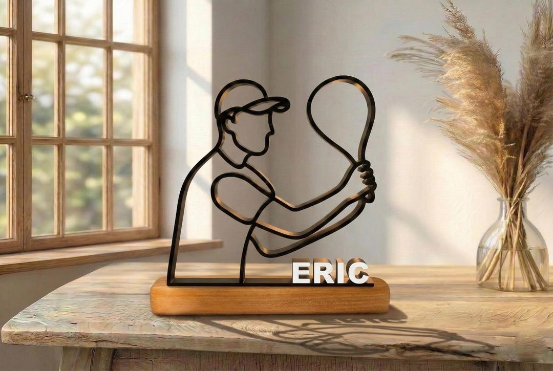 Custom 3D Printed Padel Sculpture | Sports Decor Player Figurine | Gift ...