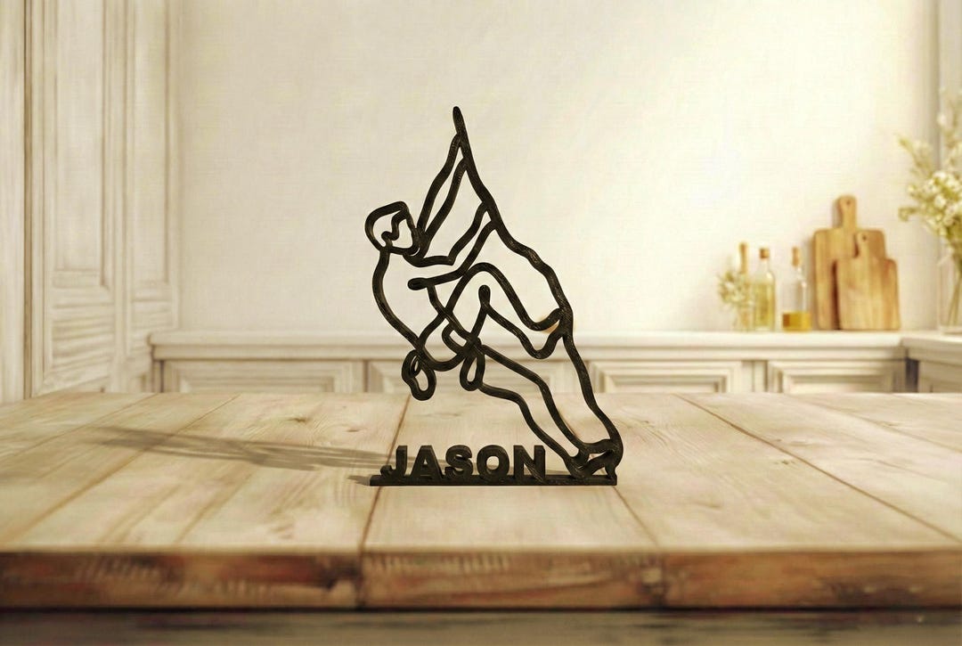 Custom 3D Printed Climber Sculpture | Climbing Figurine Wall Decor ...